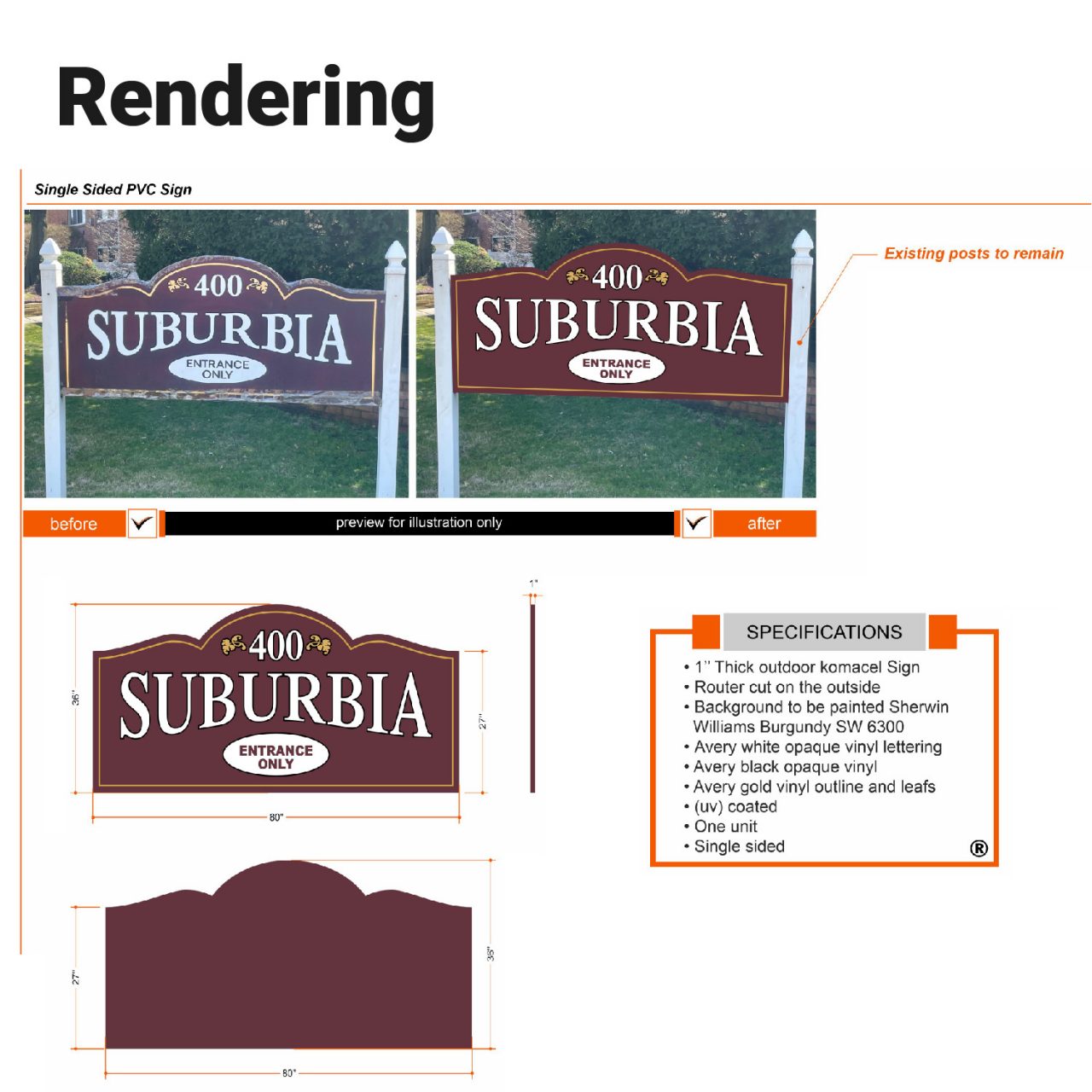 Carved PVC Sign Suburbia After - Valle Signs & Awnings